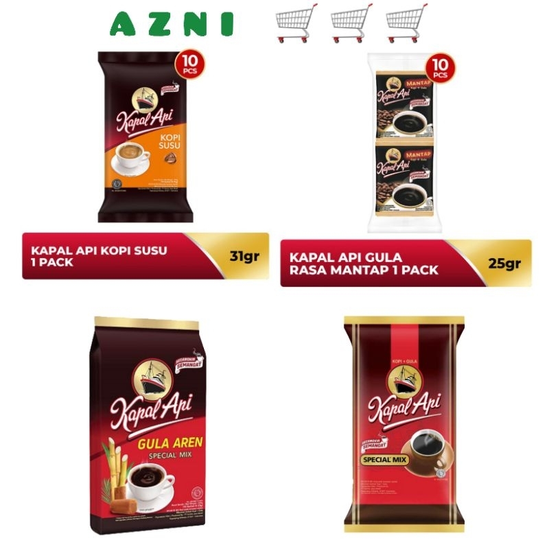 Jual KAPAL API Kopi All Varian 10 Sachet - Spesial Mix/ Gula/ Aren ...
