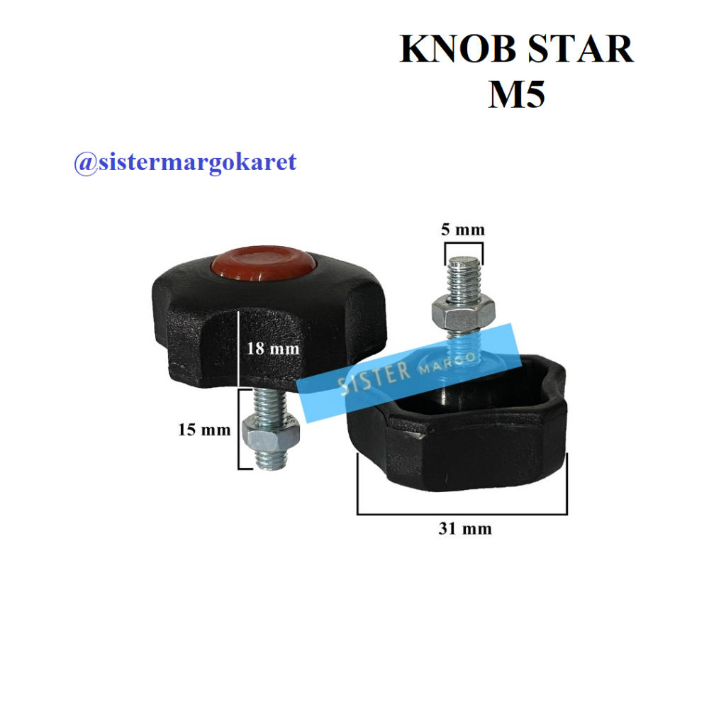 Jual Adjuster Knob Star Adjuster Baut M5 T15 Orange - Isi 2 PCS ...