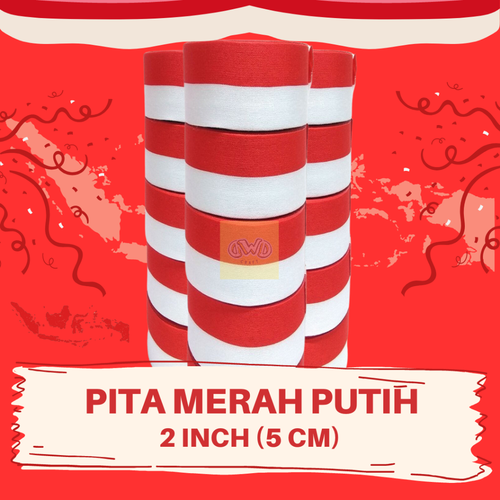 Jual Pita Merah Putih 2 inch (5 cm) / Pita Bendera | Shopee Indonesia