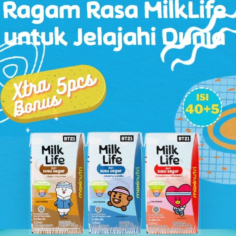 Jual Susu UHT Milk Life 115ml bonus 40+5 | Shopee Indonesia