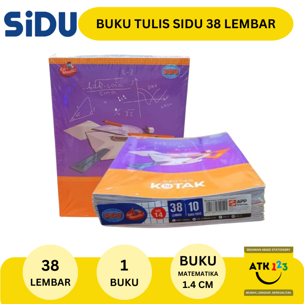 Jual SIDU Buku Tulis Sinar Dunia / SIDU isi 38 lembar / Buku Kotak 14mm ...
