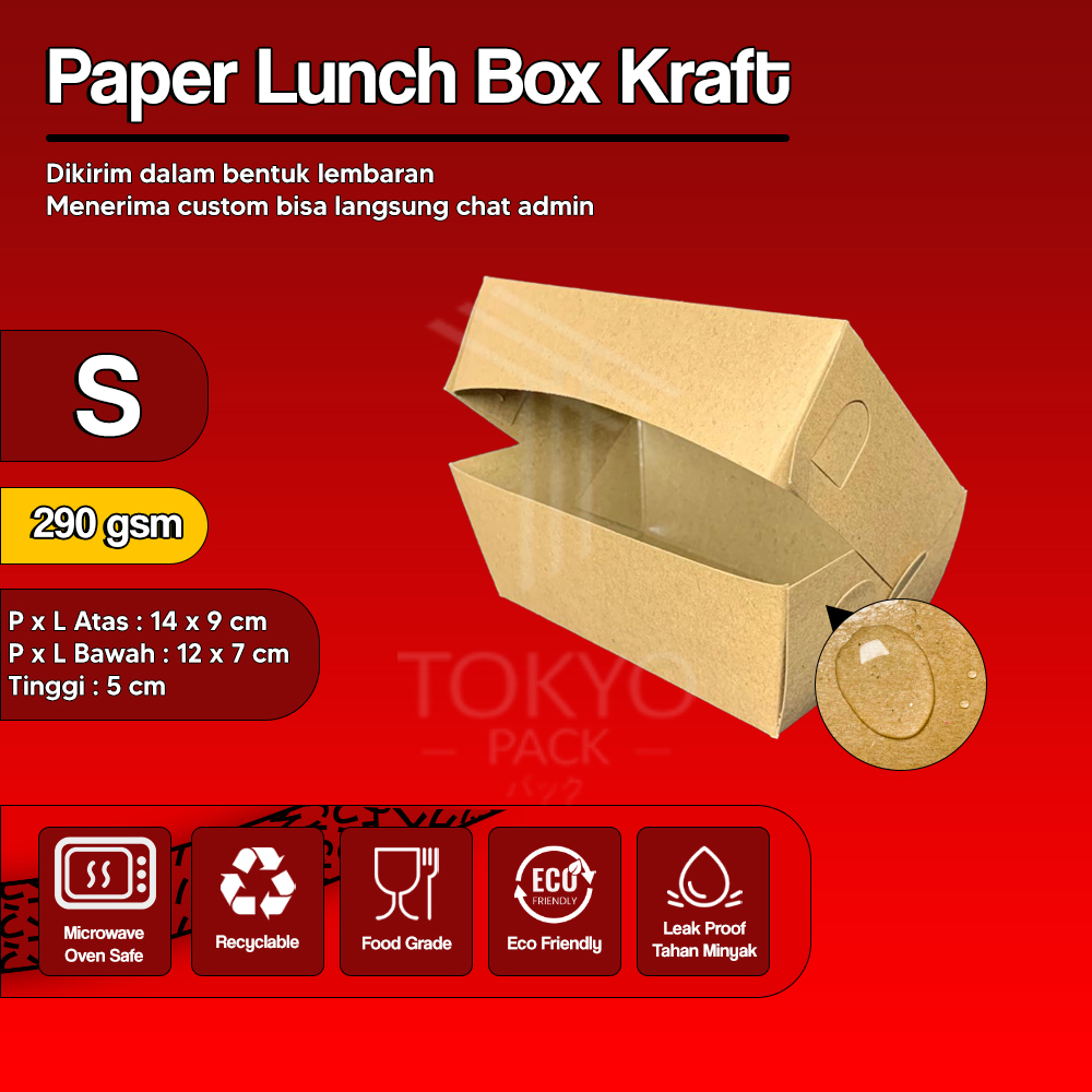 Jual PAPER LUNCH BOX BAHAN KRAFT/LUNCH BOX PAPER COKLAT SIZE M , L , S , XS | Shopee Indonesia