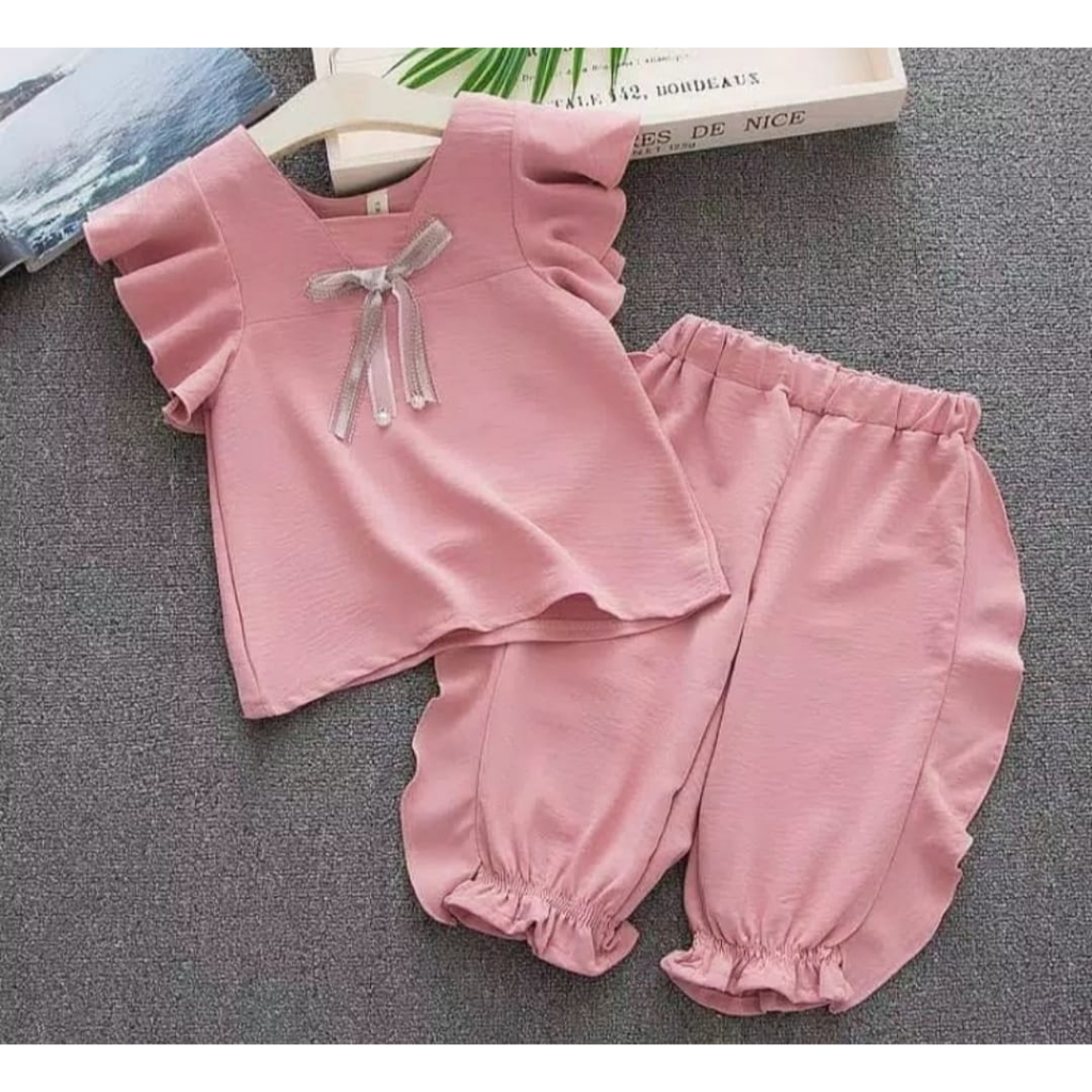 Jual Baju setelan anak perempuan usia 2-7 tahun ANGELINE SET | Shopee ...
