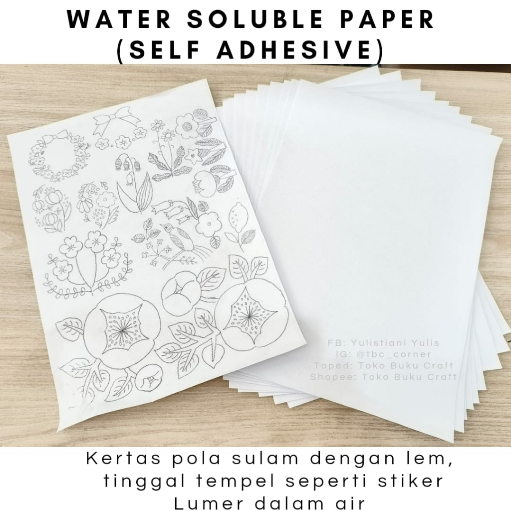 Jual Water Soluble Paper (self Adhesive) / Kertas pola larut air untuk ...
