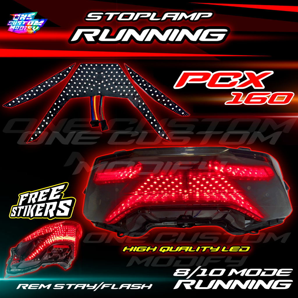 Jual LAMPU REM LED RUNNING PCX 160 STOPLAMP CUSTOM 8 & 10 MODE LAMPU ...