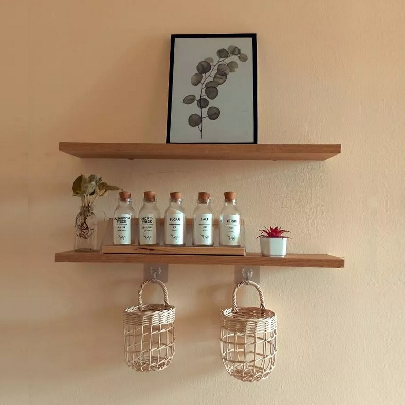 Jual Rak Pajangan ruang tamu / ambalan dinding dapur set 2 PCS motif ...