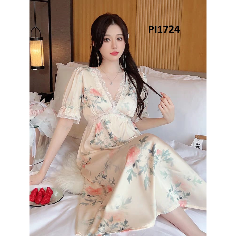 Jual PIYAMA DASTER SUTRA PREMIUM WANITA PI1724 | Shopee Indonesia