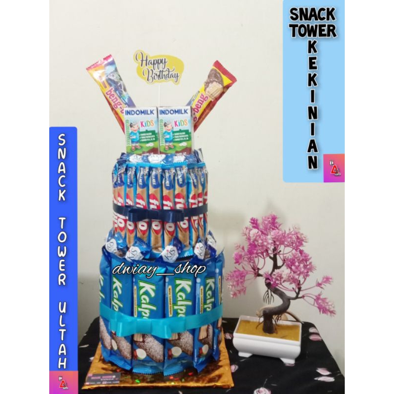 Jual SNACK TOWER BIRTHDAY / SNACK TOWER KEKINIAN / KUE ULTAH VIRAL ...