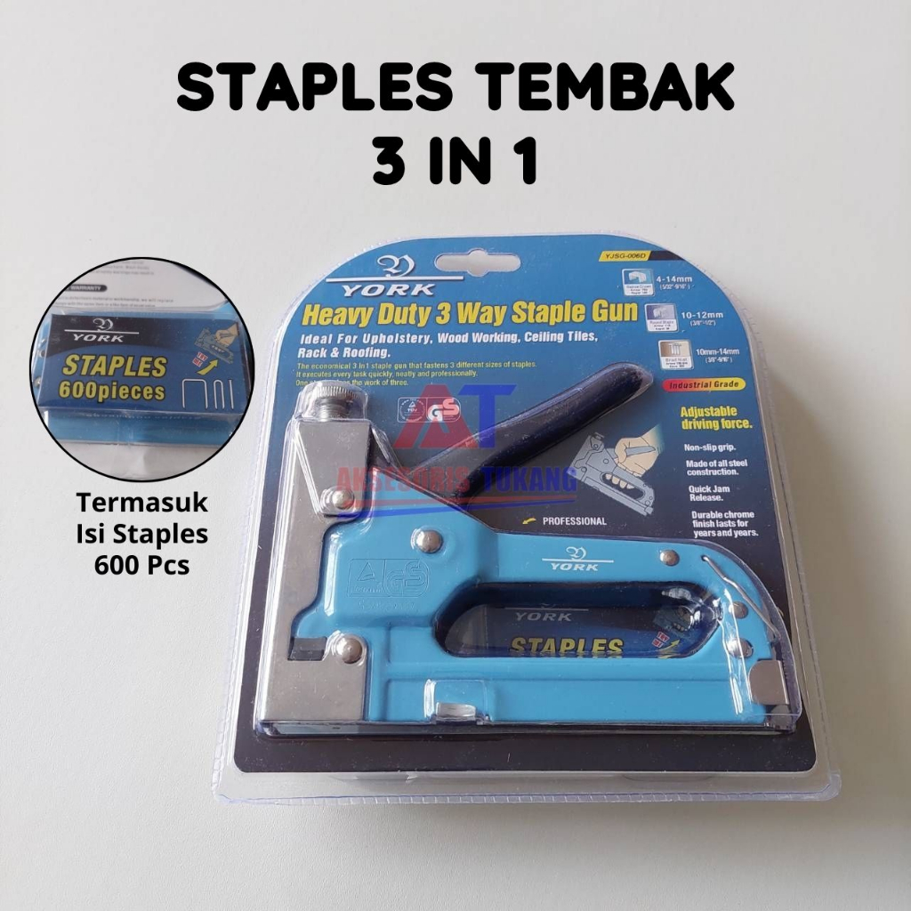 Jual Staples Tembak 3 In 1 Staple Gun Tacker Stapler Hekter Jok Sofa ...
