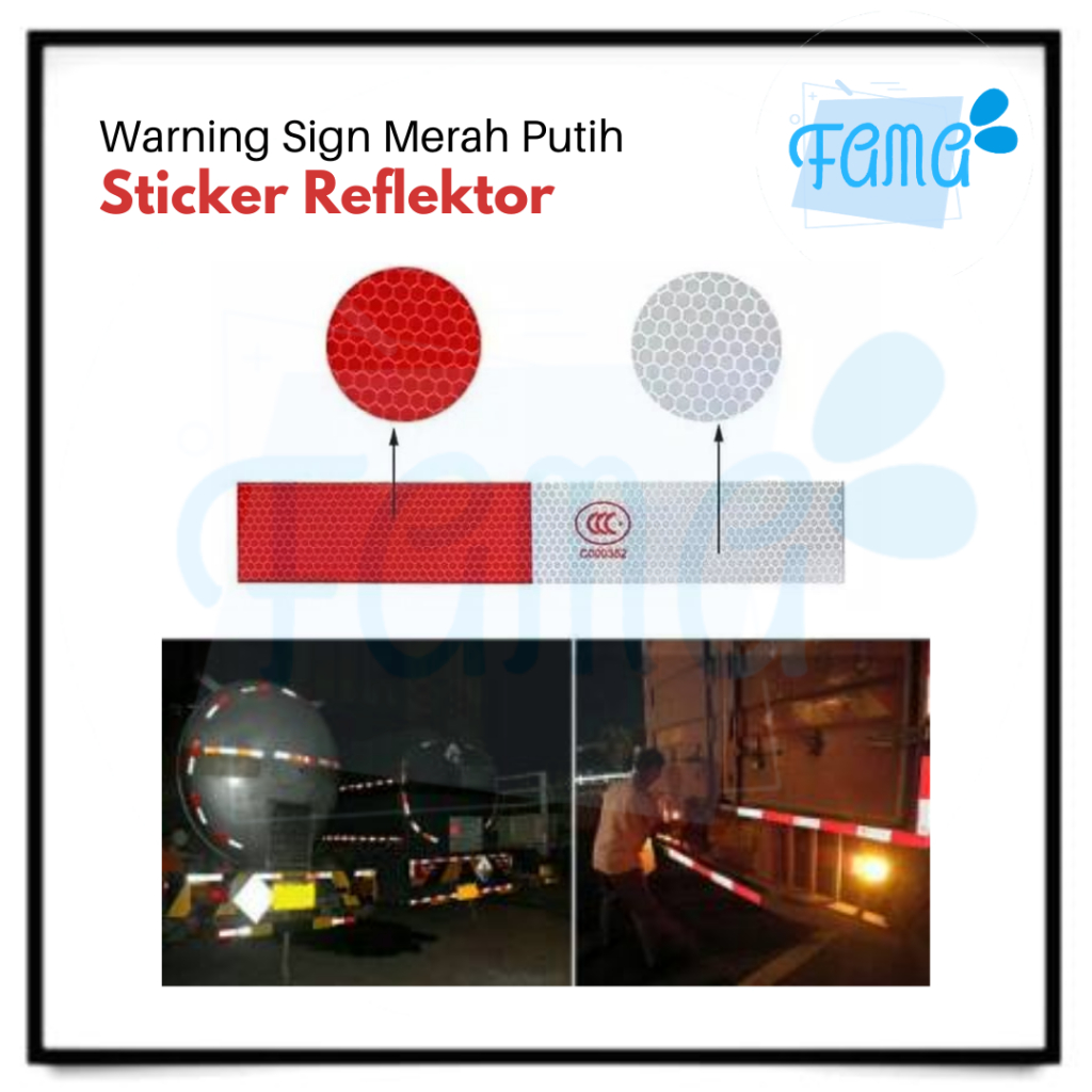 Jual Sticker Reflektor Warning Sign Merah Putih Pemantul Cahaya ...