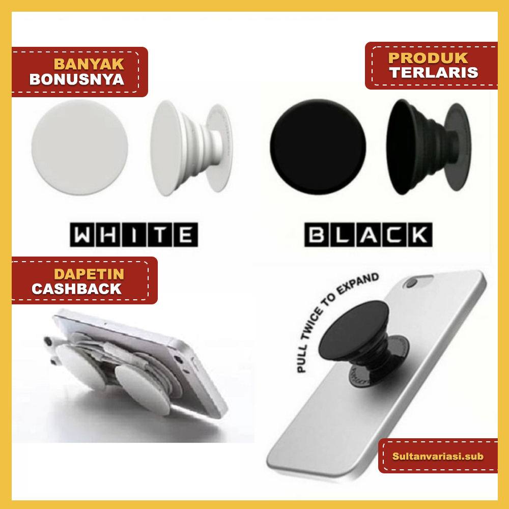 Jual POP SOCKET HANDPHONE POLOS / POPSOCKET PHONE STAND HOLDER Pop Clip ...