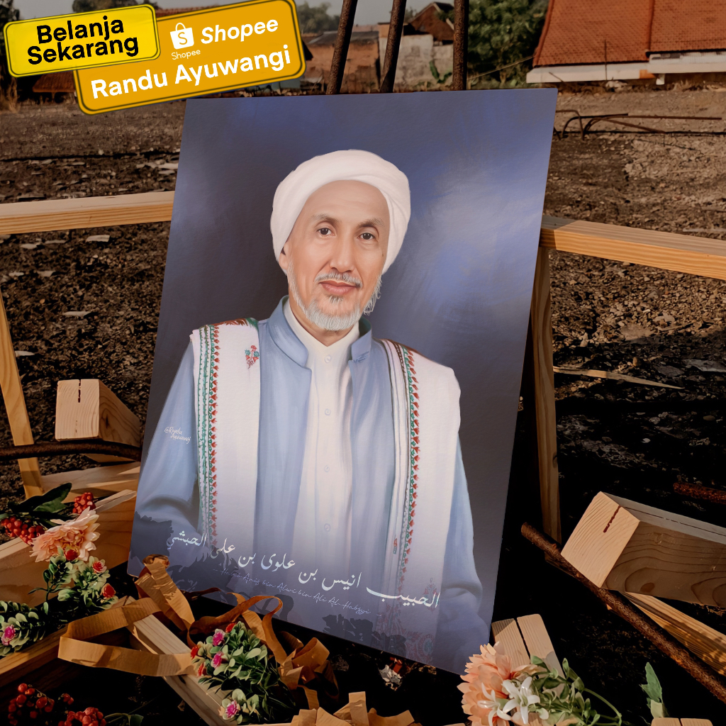 Jual Lukisan Habib Anis bin Alwi bin Ali Al-Habsyi ( Habib Anis Solo ) diatas Papan MDF (Ukuran ...