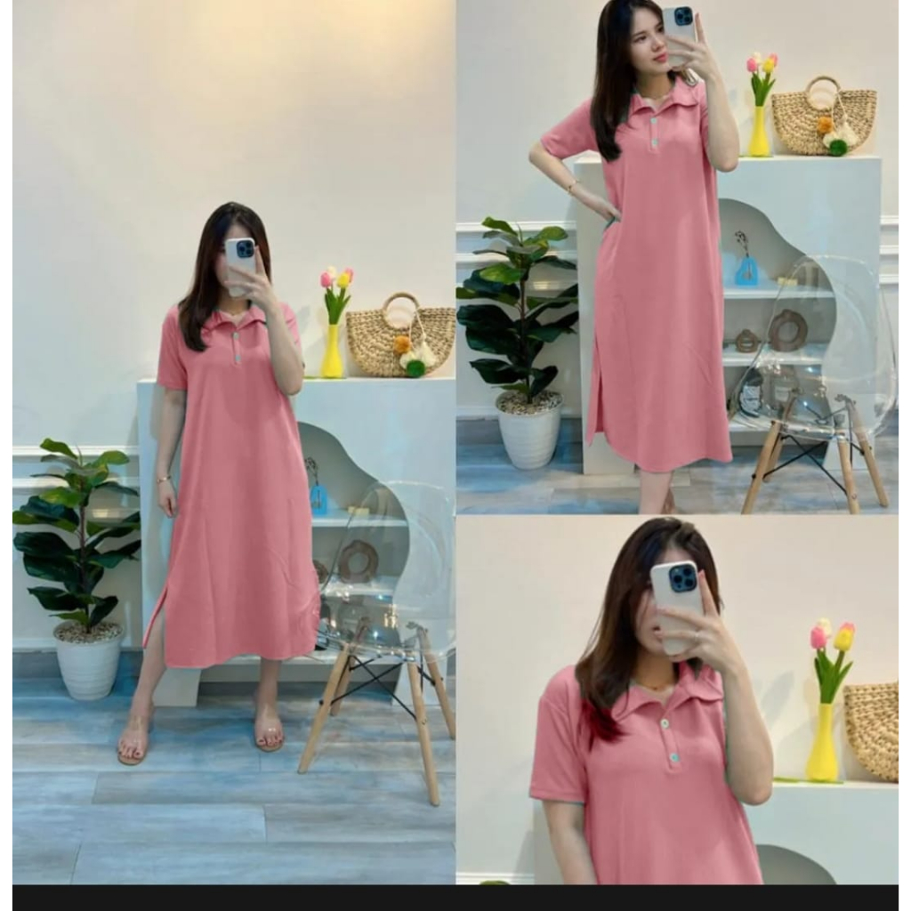 Jual MIDI DRESS MOZA CRINKLE AIRFLOW Daster Fuji Korean Style/Dres ...