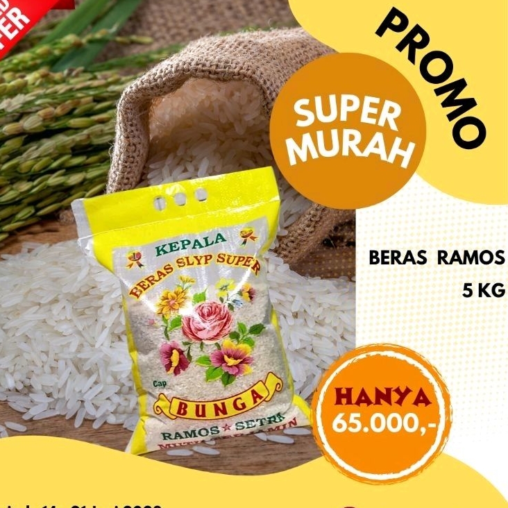 Jual Beras Bunga 5Kg/ Beras Ramos 5Kg/ Beras setra ramos 5Kg/ Beras ...