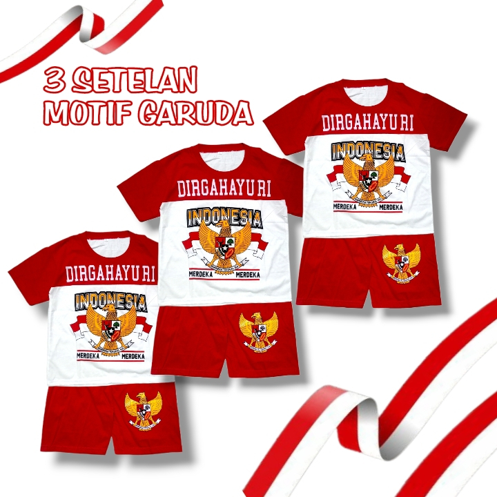 Jual (PAKET USAHA 3 PCS)SETELAN BAJU ANAK MERAH PUTIH USIA 1-10 TAHUN/SET SPESIAL HARI ...
