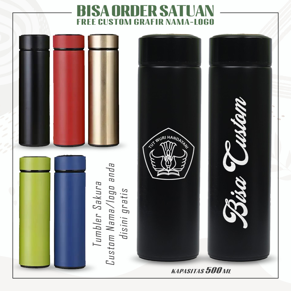Jual Tumbler Sakura + Free Custom Nama/ Logo Anda | Tumbler custom grafir Nama | tumbler custom ...