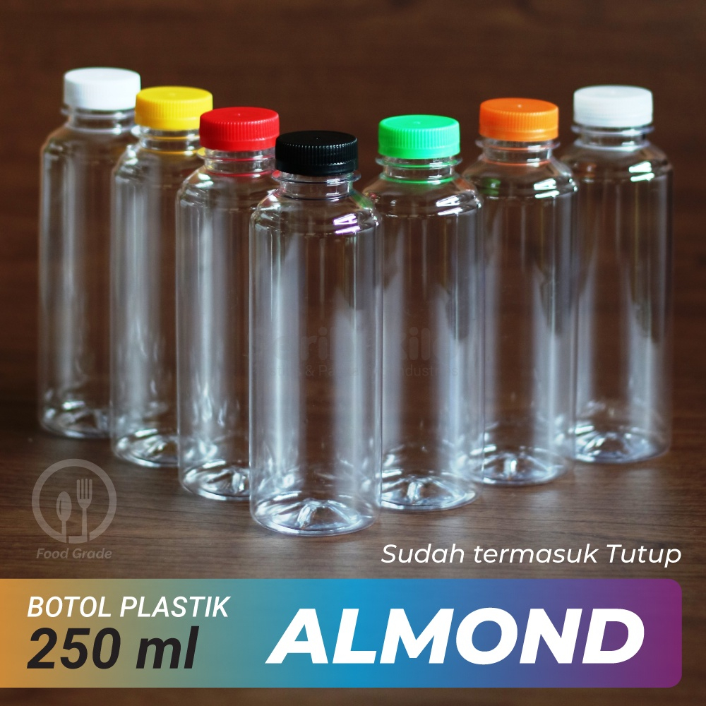 Jual ISI 50 Pcs!!! Botol Plastik Almond 250ml (FREE PACKING KARDUS ...