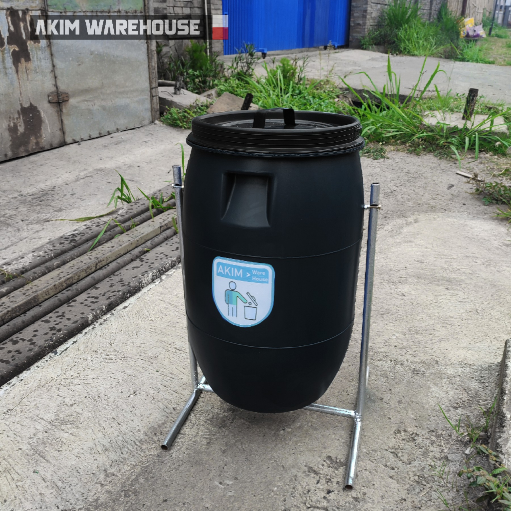 Jual Tong Sampah Bulat 60 Liter + Rangka Besi Halaman Depan Rumah | Shopee Indonesia