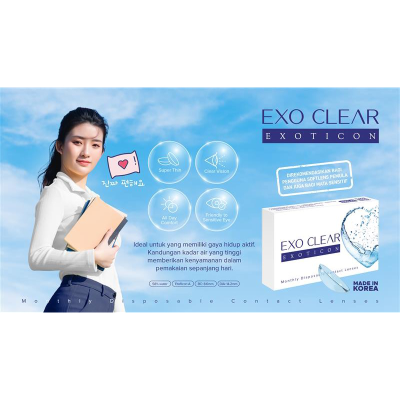 Jual SOFTLENS EXO CLEAR BY EXOTICON SOFTLENS BENING BULANAN | Shopee ...
