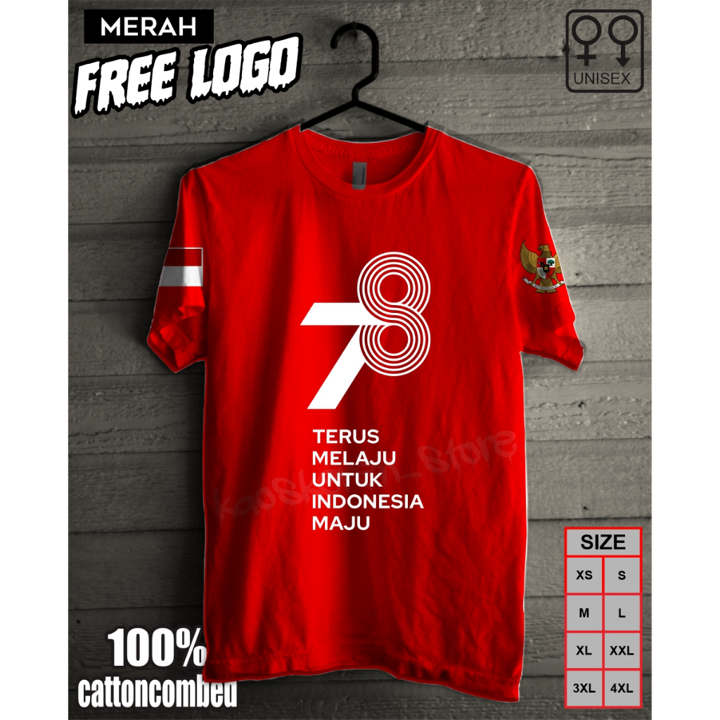 Jual kaos hut ri ke 78 T-shirt baju kemerdekaan Indonesia 2023 kaos 17 Agustus Indonesia merdeka ...