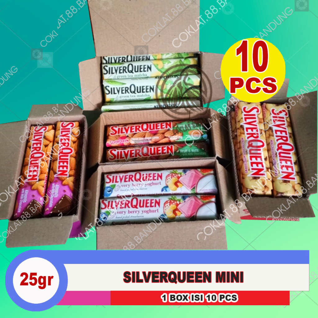 Jual SILVERQUEEN 25 GRAM 1 BOX 10PCS, COKLAT SILVER QUEEN ISI 10 X 25GR ALMON MEDE CHUNKY BAR 30 ...