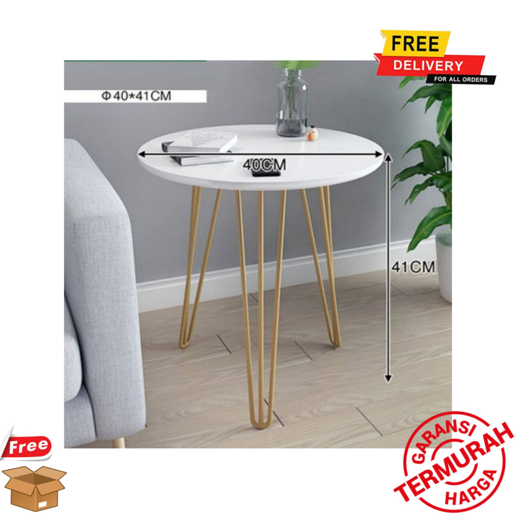 Jual Meja Bulat 40cm Gold / Teras Table Round Coffe Meja Sudut ...