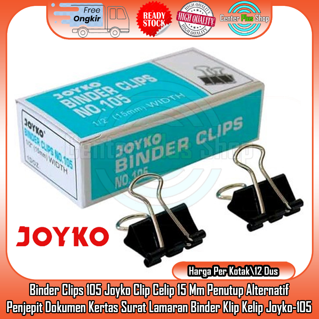 Jual Binder Clip Klip Kertas Type Tipe 105 Joyko 1 Per Box Boks Bok Isi ...