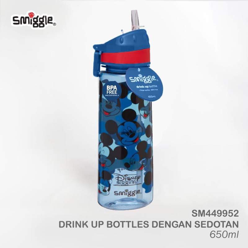 Jual Botol Smiggle 650ml Drink Up Bottle Sedotan Botol Minum Anak Murah Botol Marvel Minecraft ...