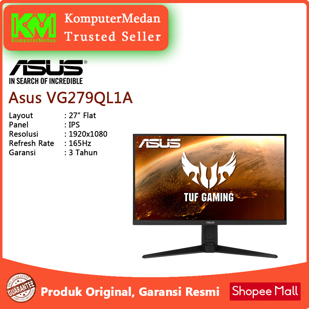 Jual LED MONITOR ASUS TUF VG279QL1A (27"/FULL HD/IPS/1ms MPRT/165Hz/G ...