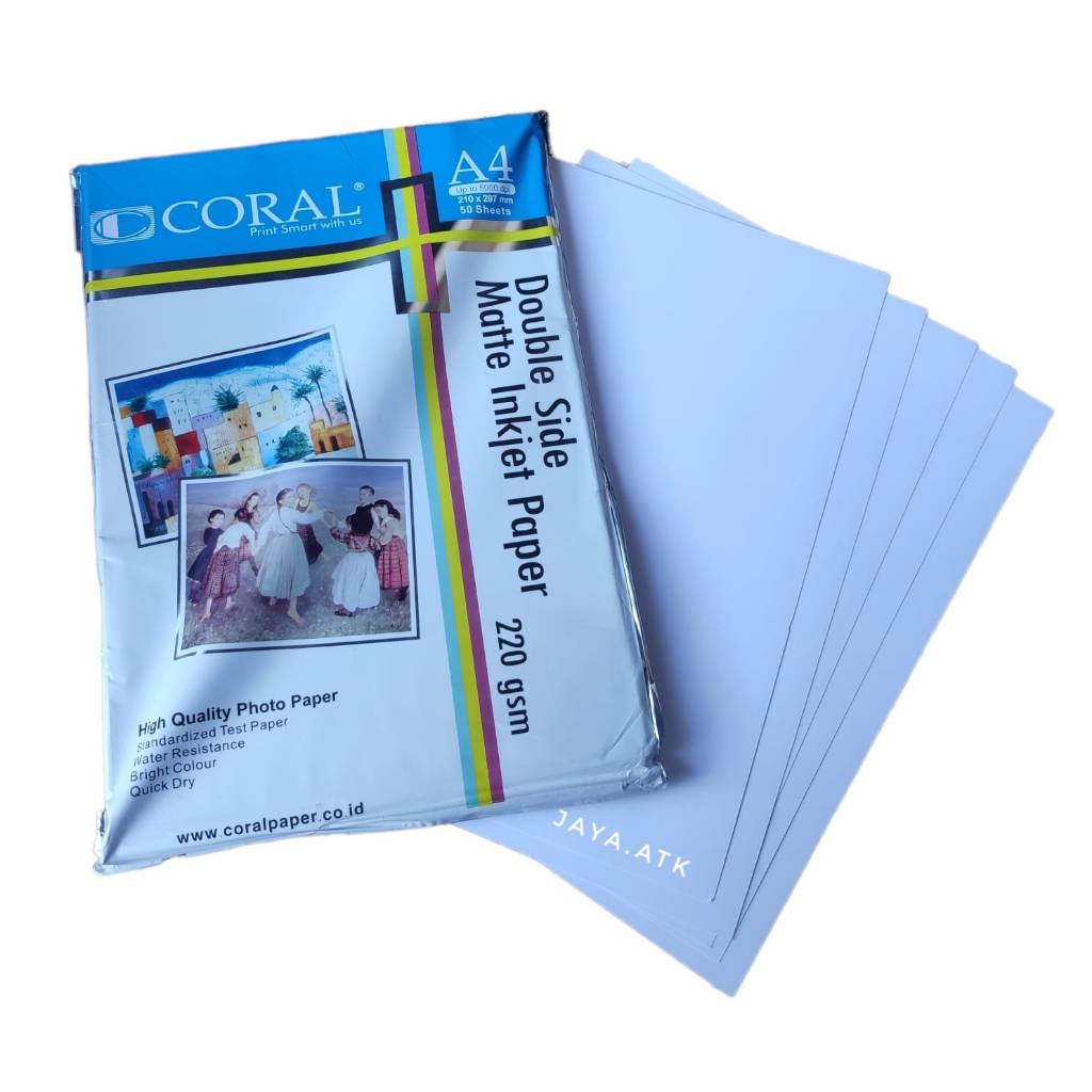 Jual KERTAS FOTO A4 INKJET DOUBLE SIDE 2 SISI 220 GSM 10 LBR PHOTO ...