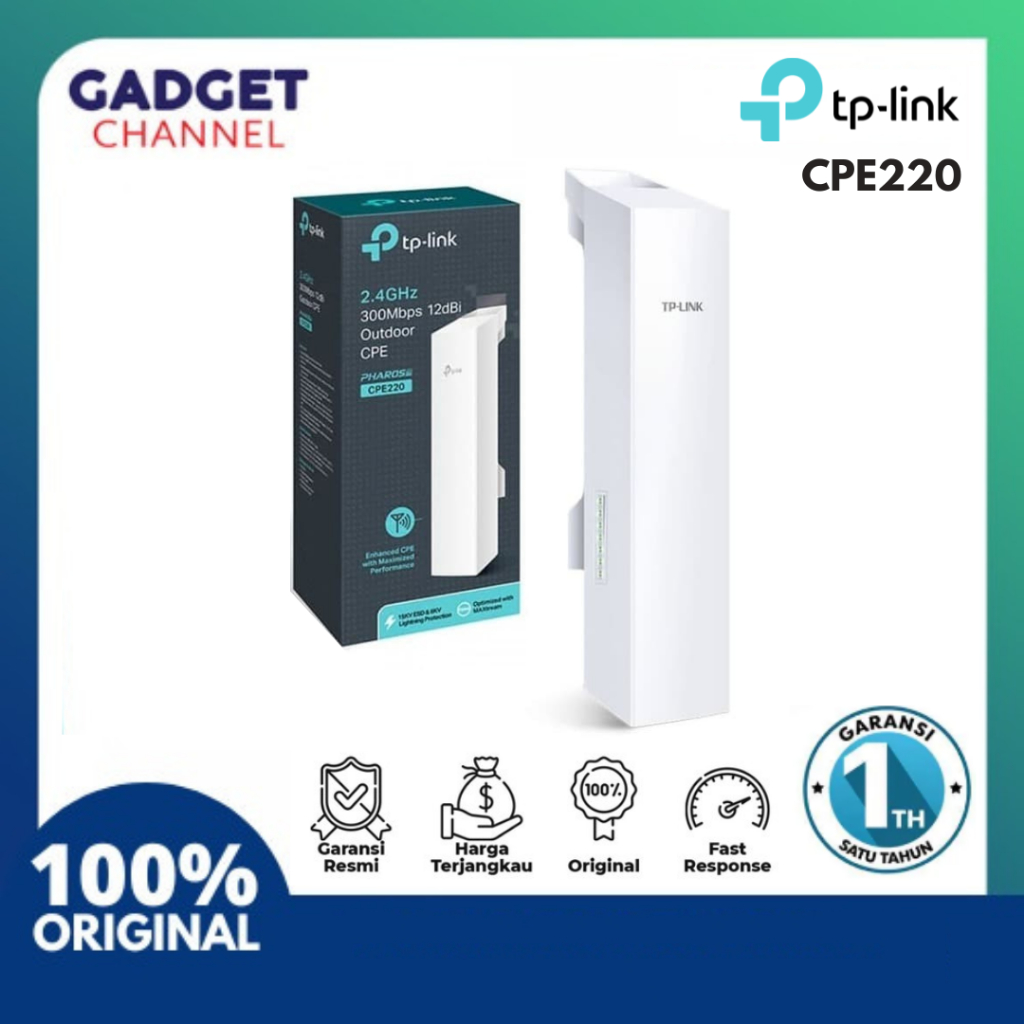Jual TP-Link CPE220 Outdoor 2.4GHz 300Mbps 12dBi CPE - Garansi Resmi 1 ...