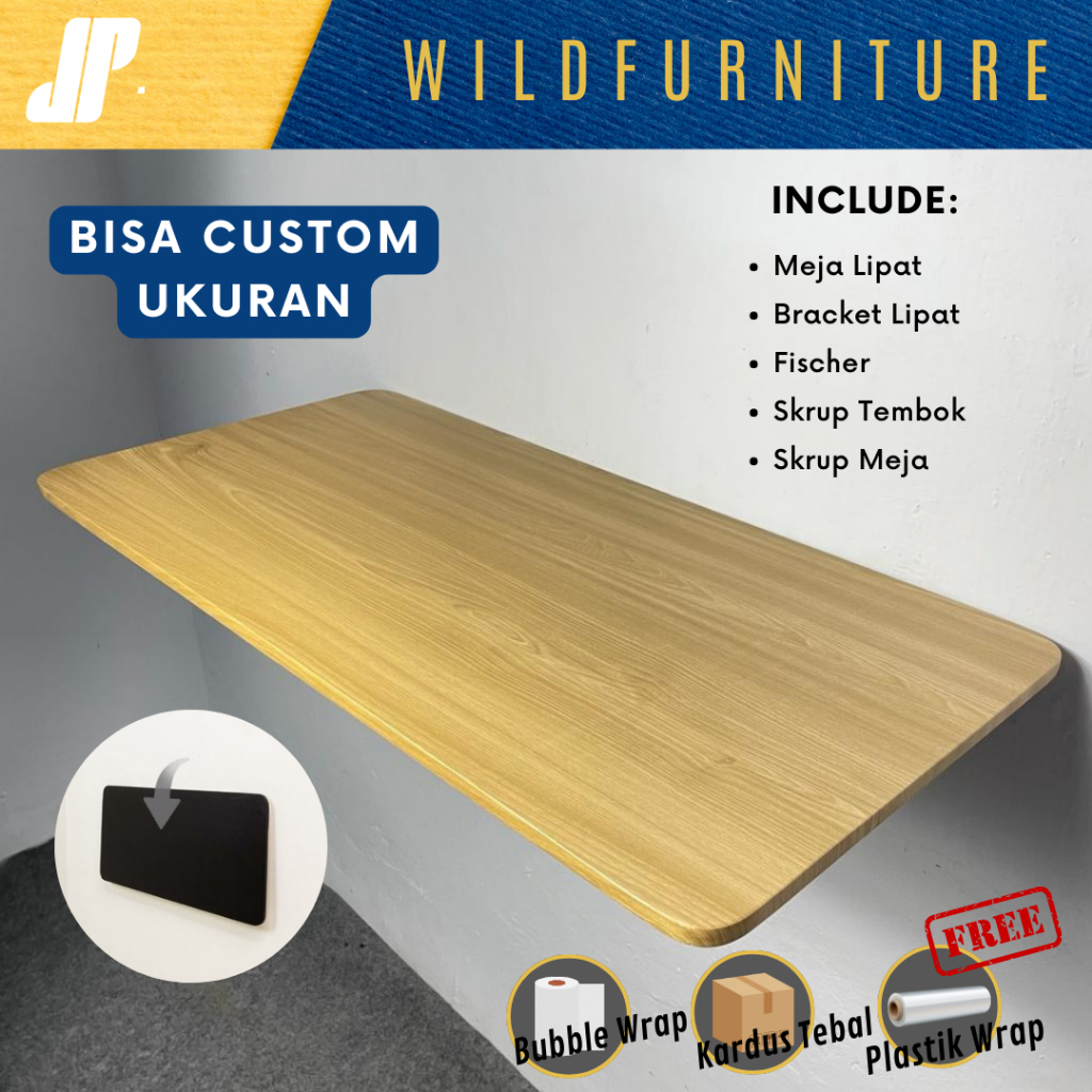 Jual CUSTOM UKURAN MEJA BRACKET / MEJA SIKU LIPAT / MEJA KERJA / MEJA ...