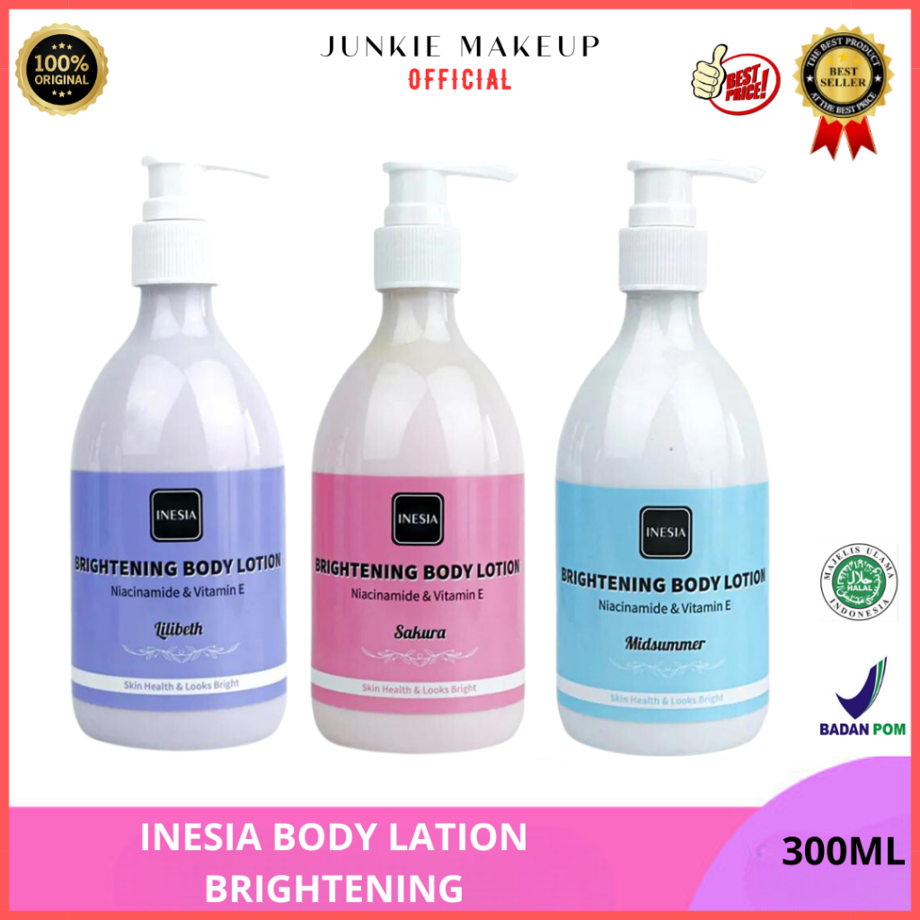 Jual JUNKIE Handbody Pemutih Badan Inesia 300ML Body lation Brightening ...
