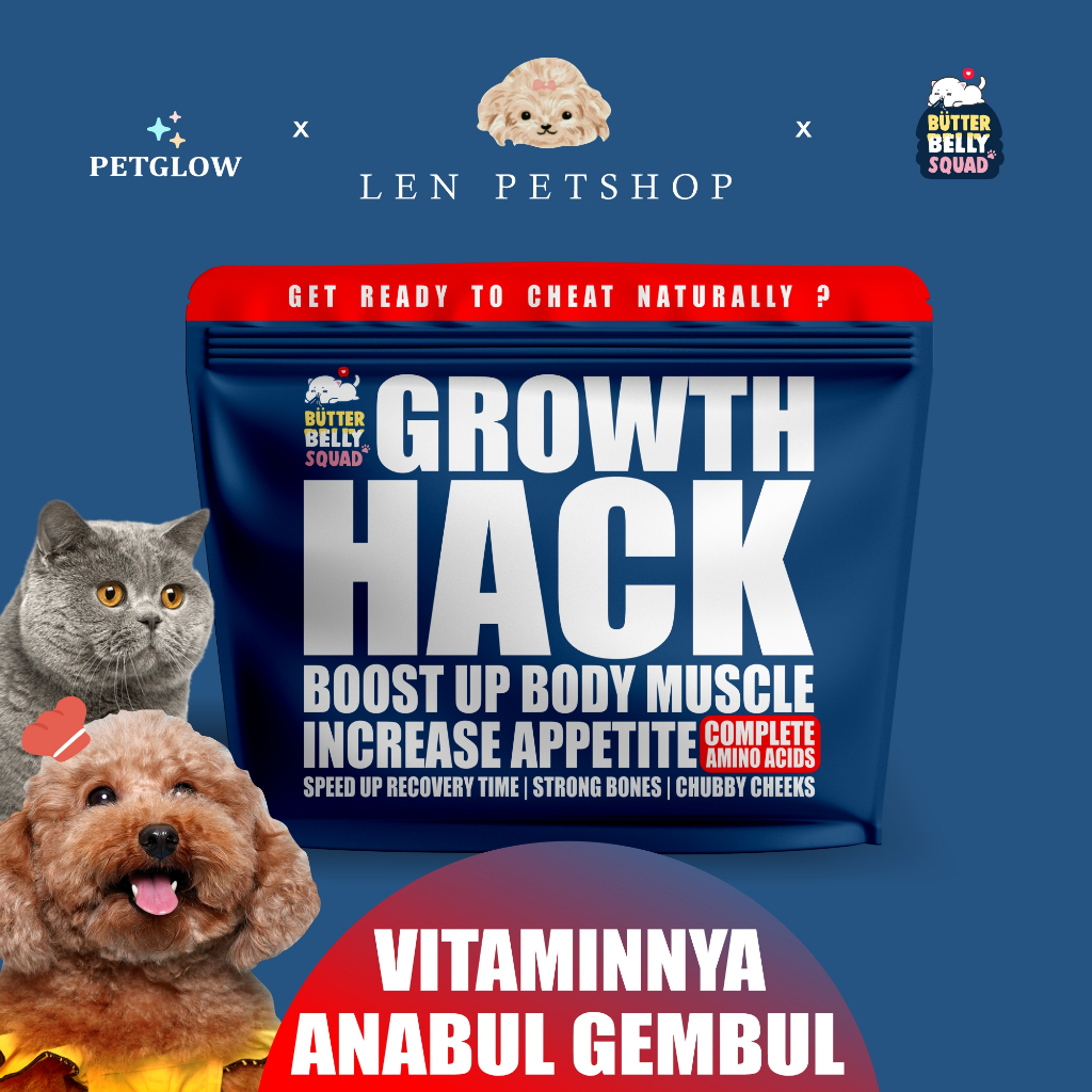 Jual Vitamin Gembul Growth Hack 150gr Vitamin Penambah Nafsu Makan ...
