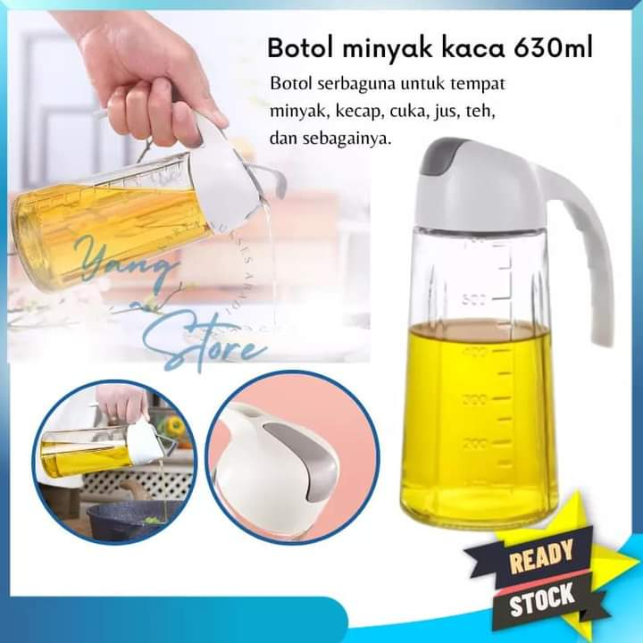 Jual BOTOL KACA MINYAK KECAP CUKA SAOS TUTUP OTOMATIS POT BOTOL KACA ...