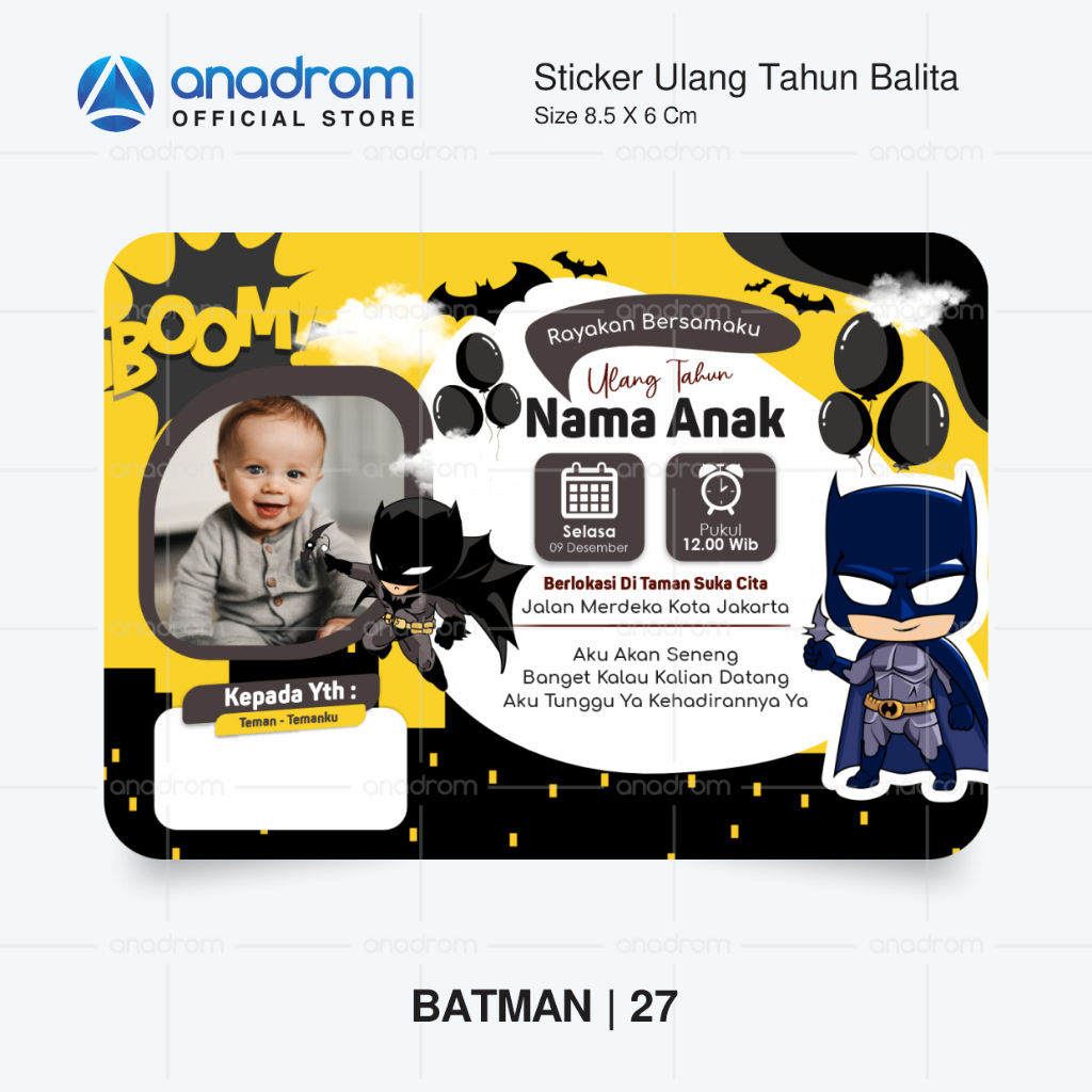 Jual Sticker Label Ulang Tahun Balita | Sticker Label Box Makanan ...