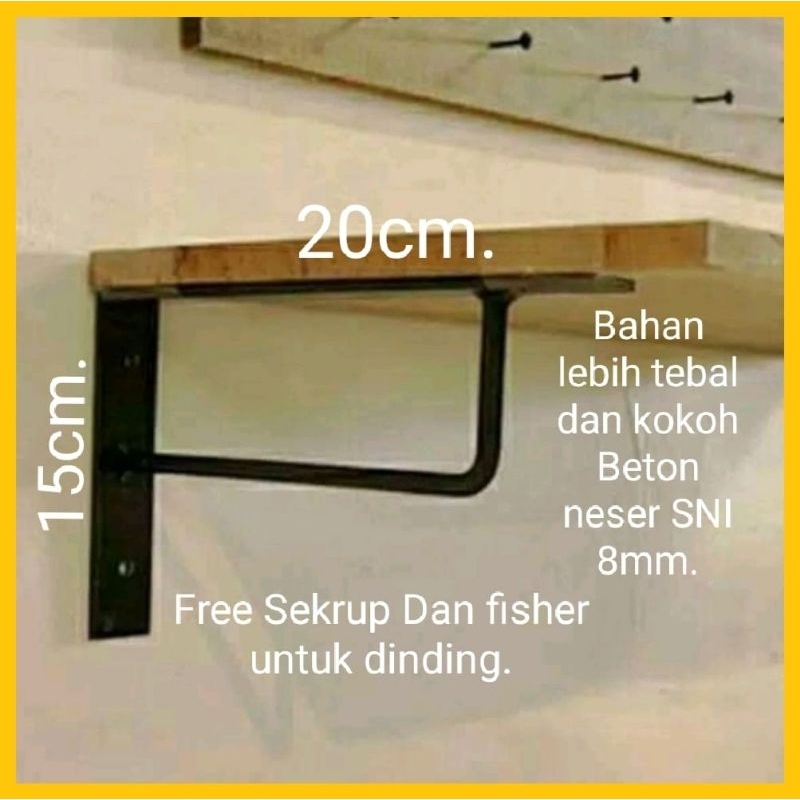 Jual RAK BESI SIKU PENYANGGA RAK DINDING 1SET(2 biji) | Shopee Indonesia