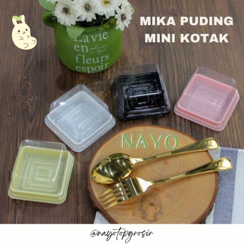 Jual Mika mochi puding mini KOTAK (50 pcs) - Tray mooncake kecil | Shopee Indonesia