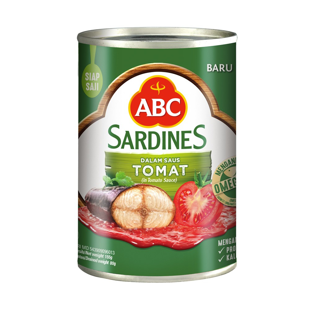 Jual ABC Sardines Sarden Ikan Kaleng Saus Tomat Kemasan 155 gr | Shopee ...