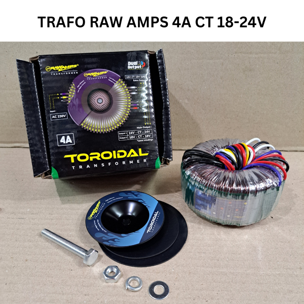Jual Trafo Toroidal Donat RAW AMPS 4A 4 Ampere CT 18V 24 Volt | Shopee ...