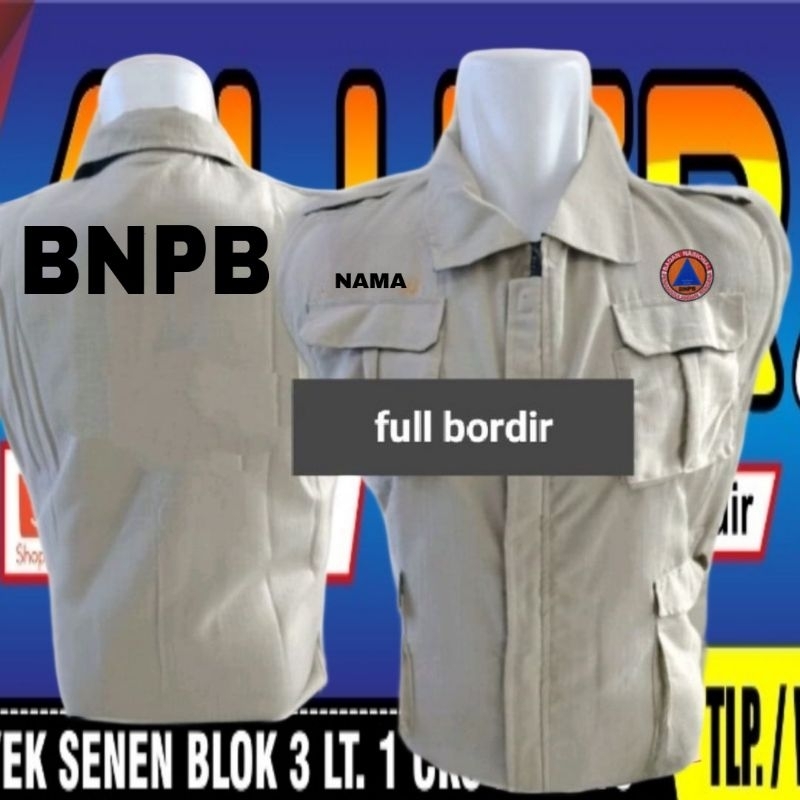 Jual rompi BNPB full bordir rompi kerja BNPB rompi badan Nasional ...