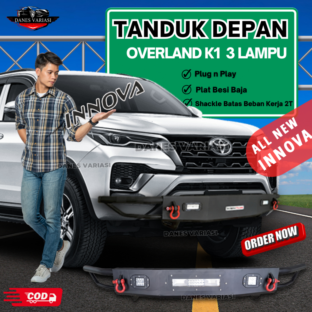 Jual PROMO TANDUK DEPAN OVERLAND K1 3 LAMPU - ALL NEW INNOVA Premium ...