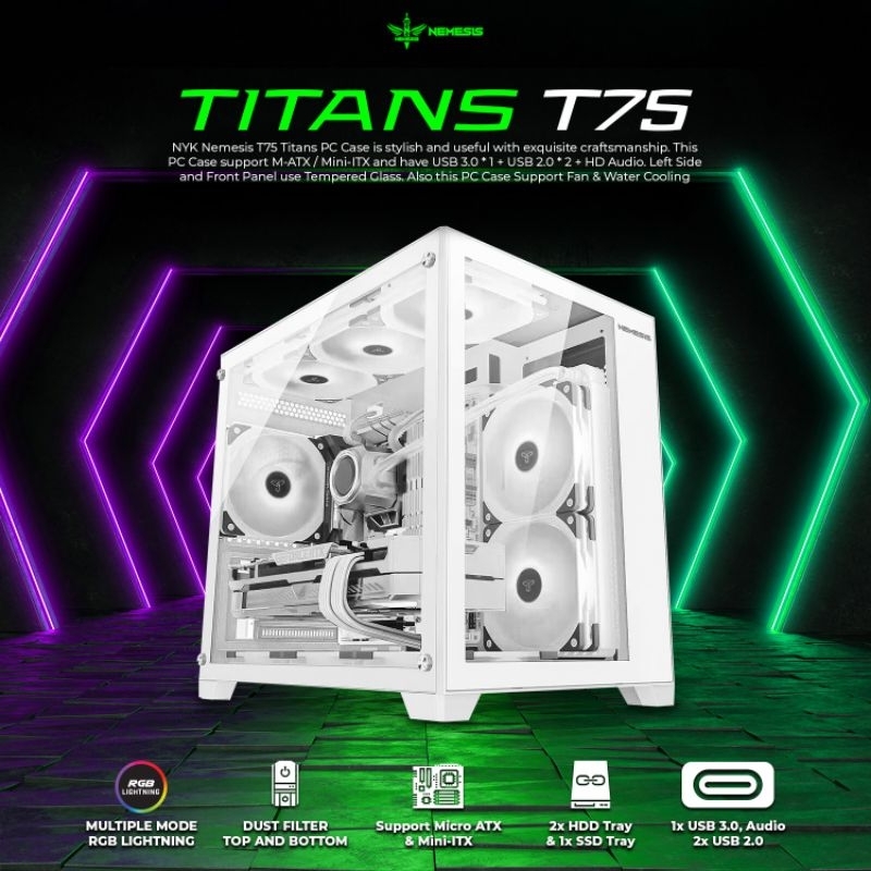 Jual CASING GAMING NYK NEMESIS T75 TITANS WHITE | Shopee Indonesia