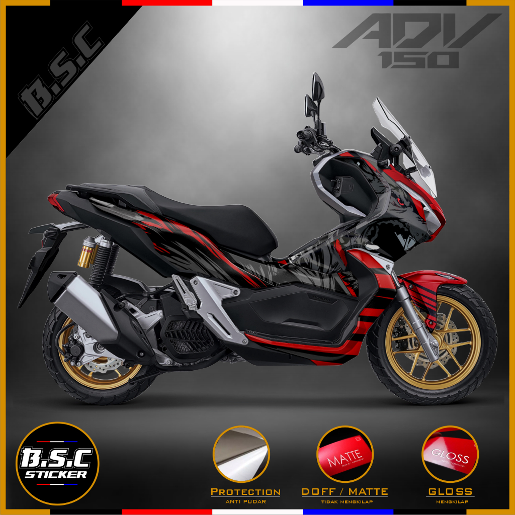Jual Sticker Decal Motor FULL BODY ADV 150 Motif Wolf Red | Shopee ...
