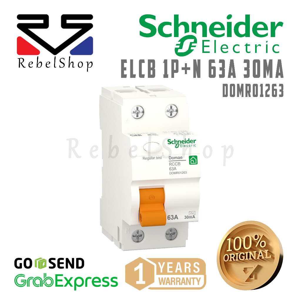 Jual Schneider RCCB / ELCB New Domae 2P 63A Sensitivy 30mA AC - DOMR01263 | Shopee Indonesia