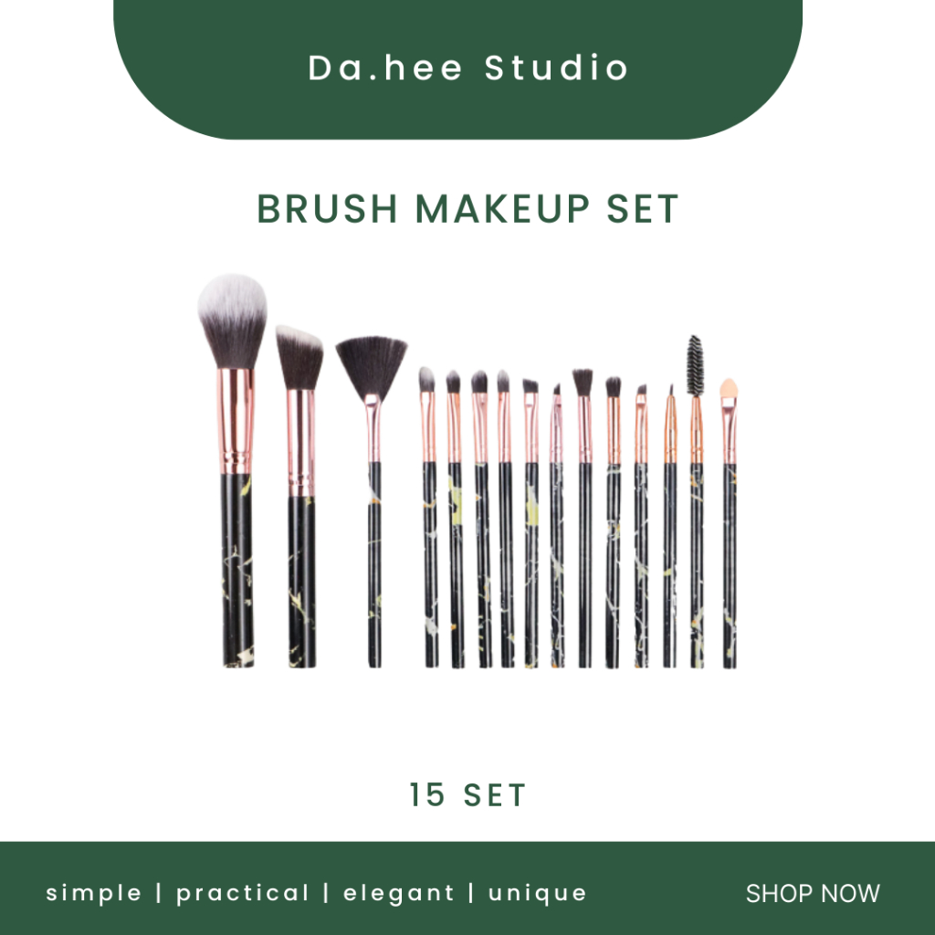 Jual DAHEE Kuas Makeup 15 Set / Brush Makeup Beauty / Brus Makeup Set ...