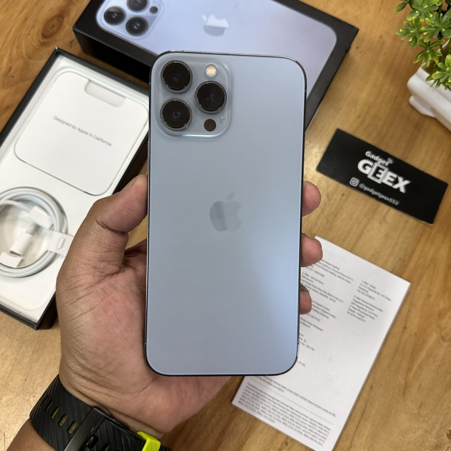 Jual iPhone 13 Pro max 128GB Sierra Blue Resmi iBox Full Original ...