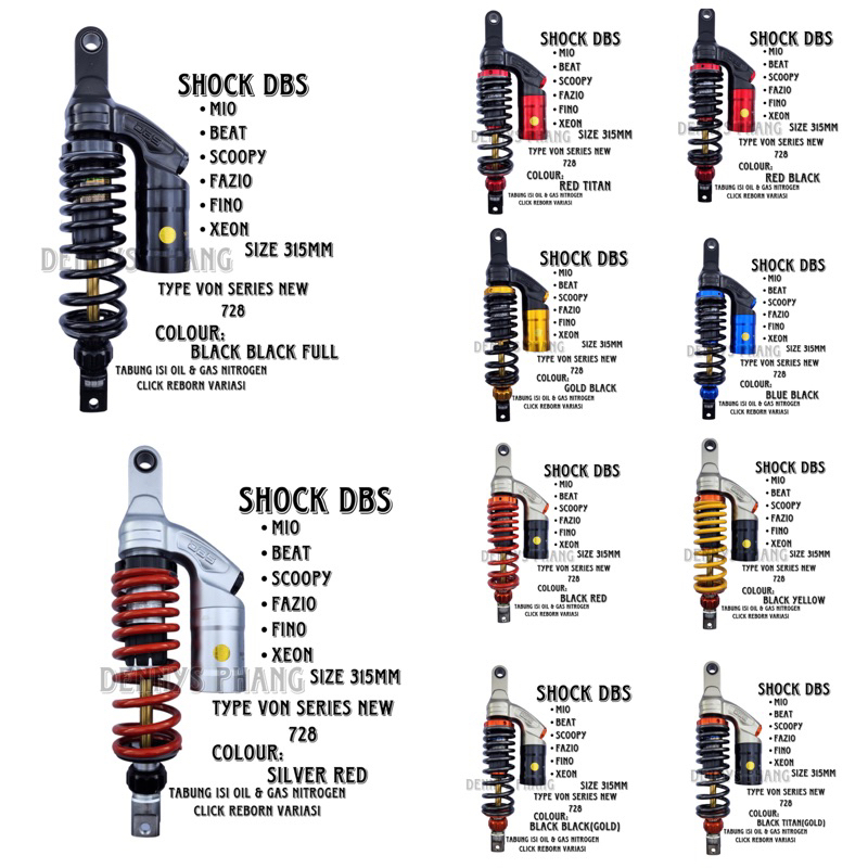 Jual Shock DBS 827 VON Series As Gold Matic Singel Shock 315mm 330mm ...