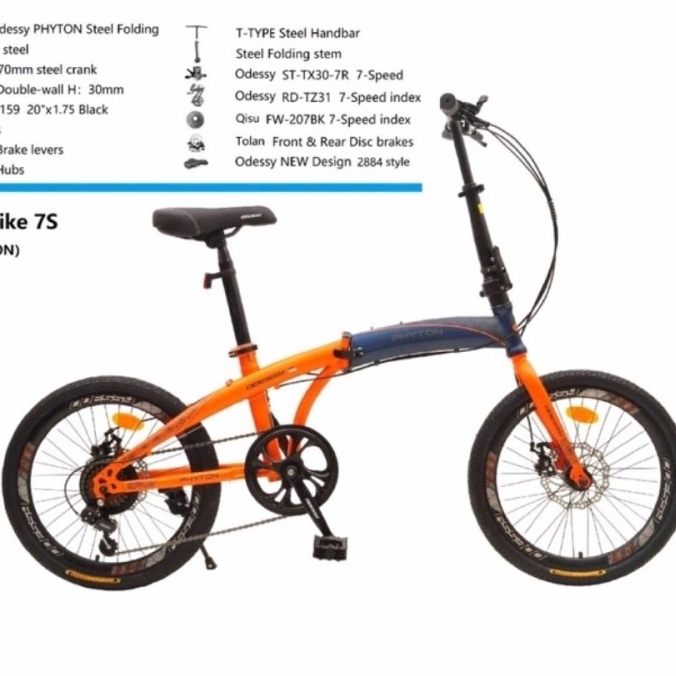 Jual Sepeda Lipat 20 Inc Odessy Phyton Rem Cakram 7 Speed Velg Alloy ...