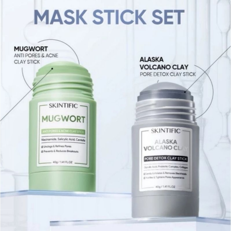 Jual SKINTIFIC Mugwort Acne Clay Stick | Alaska Volcano Clay Stick 40gr ...